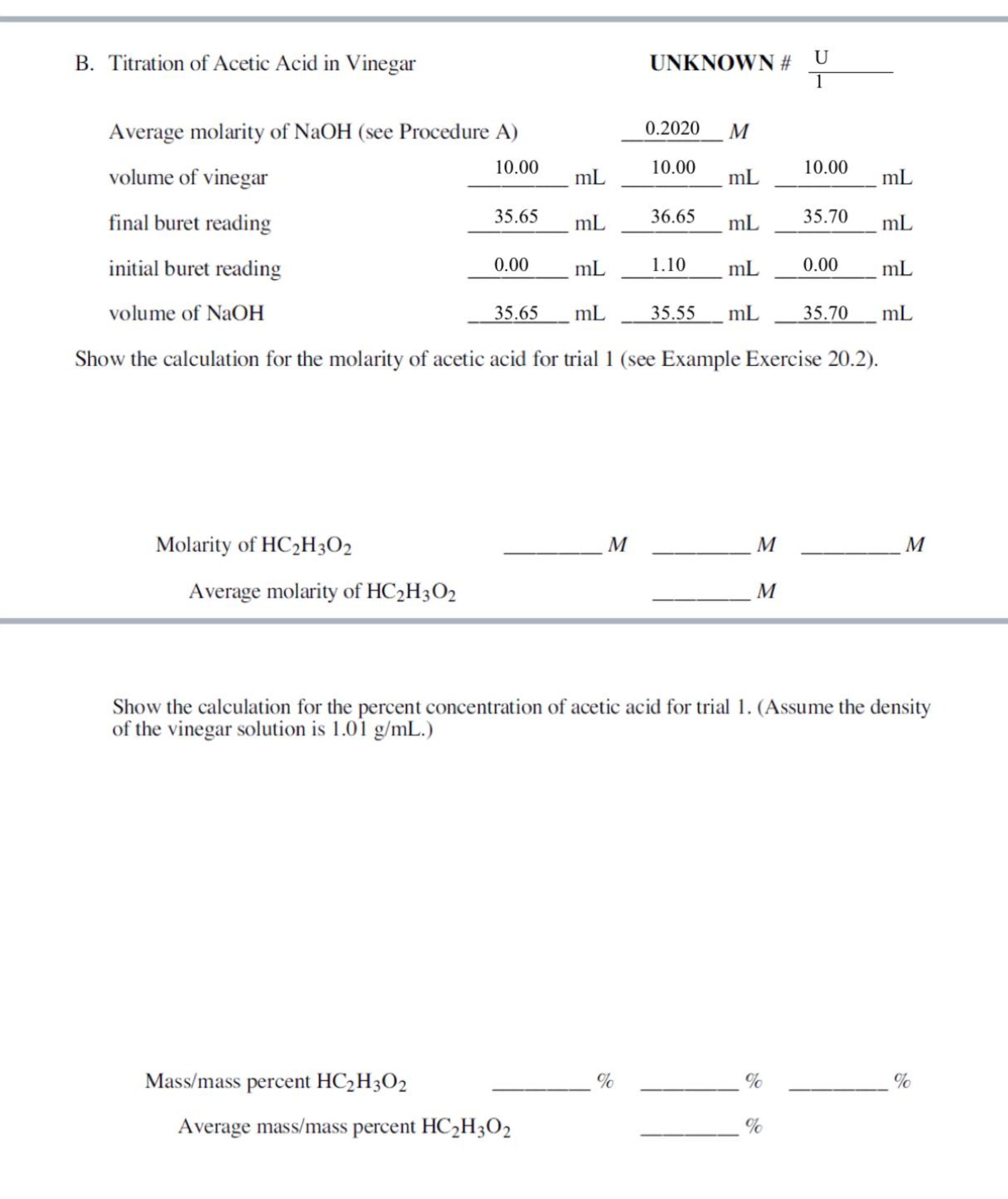 Solved Lab 13 ﻿Analysis of Vinegar Data Table Post | Chegg.com