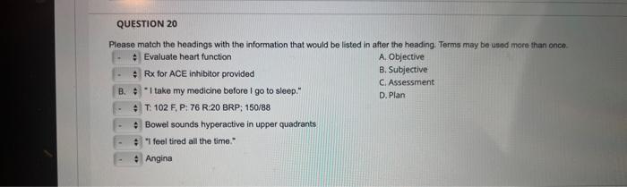 Solved Piease match the headings with the information that | Chegg.com