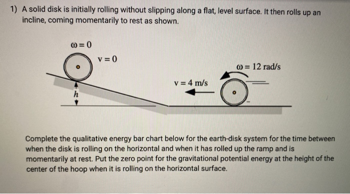 Solved 1) A solid disk is initially rolling without slipping | Chegg.com