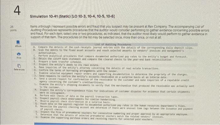 Solved Simulation 10.41 (Static) [LO 10.3, 10.4, 10.5, 10.6] | Chegg.com