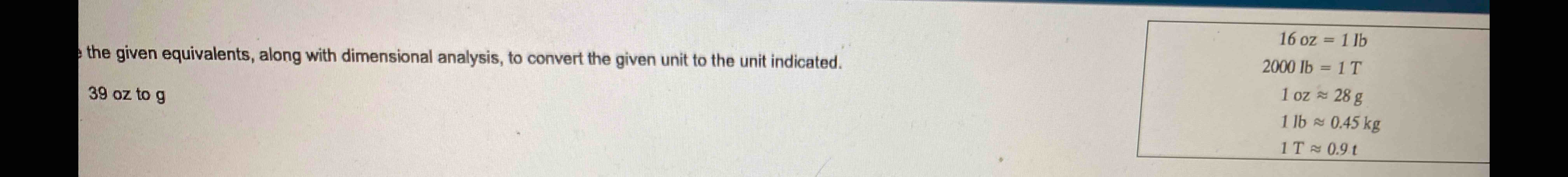 Solved Use the given equivalent, along with dimensional | Chegg.com