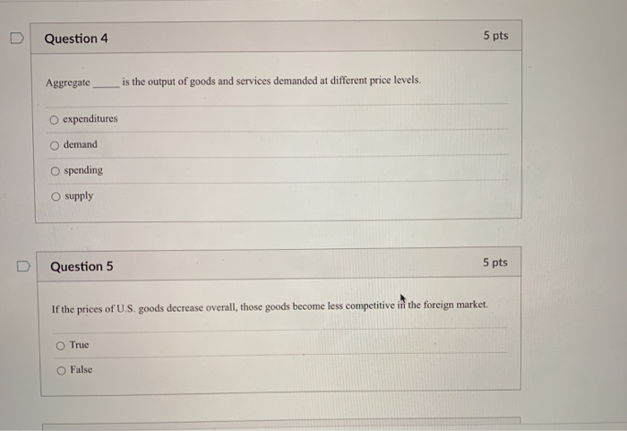 Solved 5 pts Question 1 (Figure: Predicting Aggregate Demand | Chegg.com