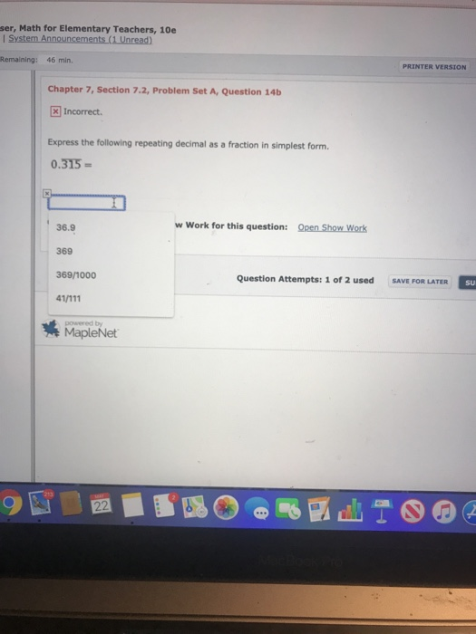 Solved ser, Math for Elementary Teachers, 10e System | Chegg.com
