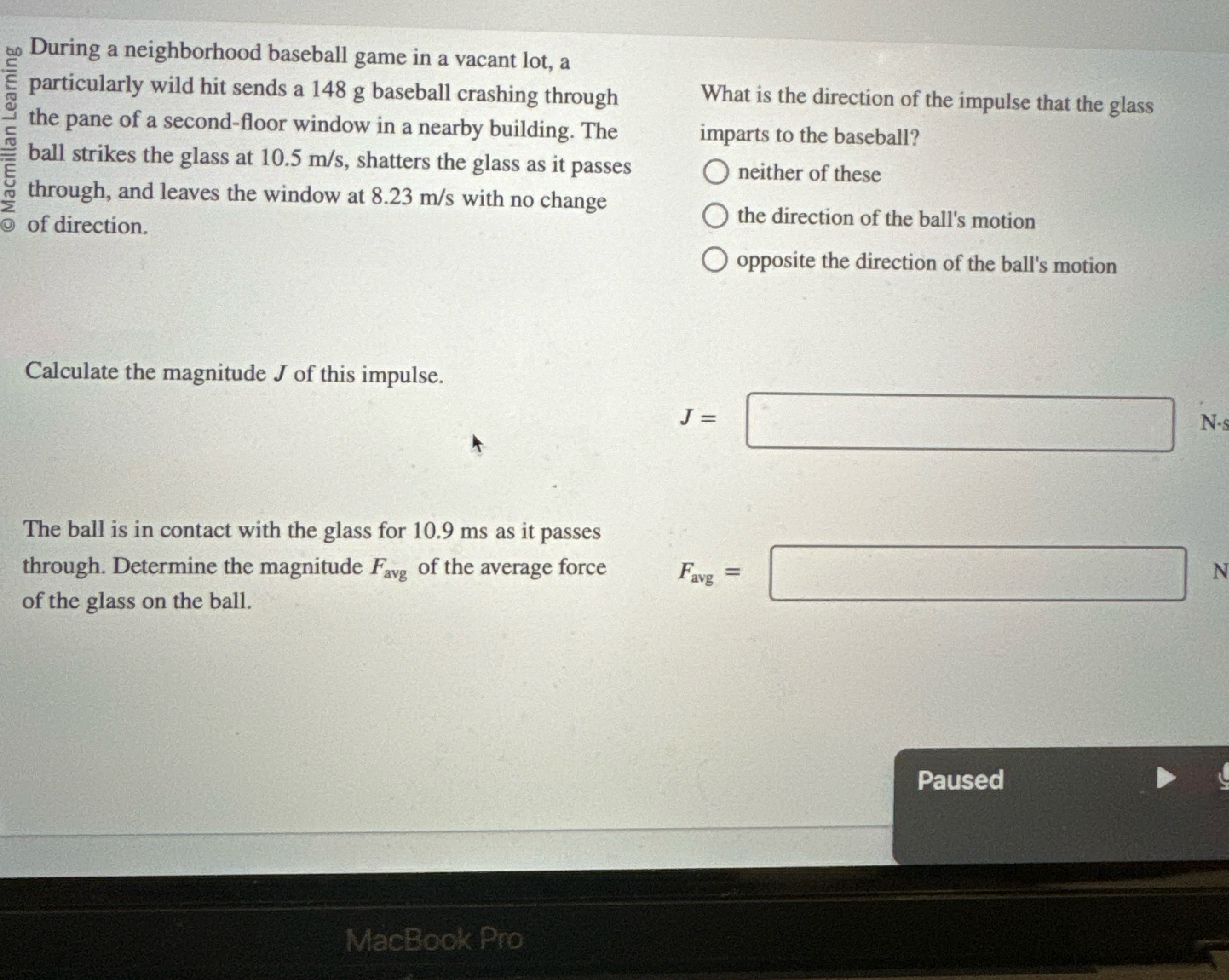 Solved During a neighborhood baseball game in a vacant lot, | Chegg.com