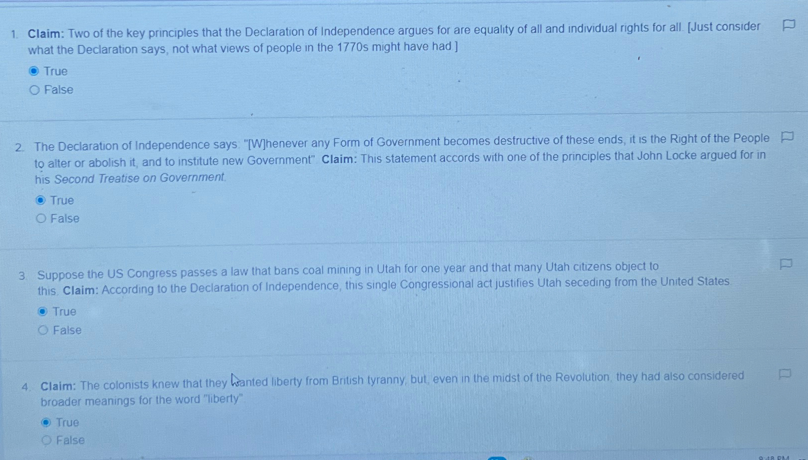 Solved Claim: Two of the key principles that the Declaration | Chegg.com