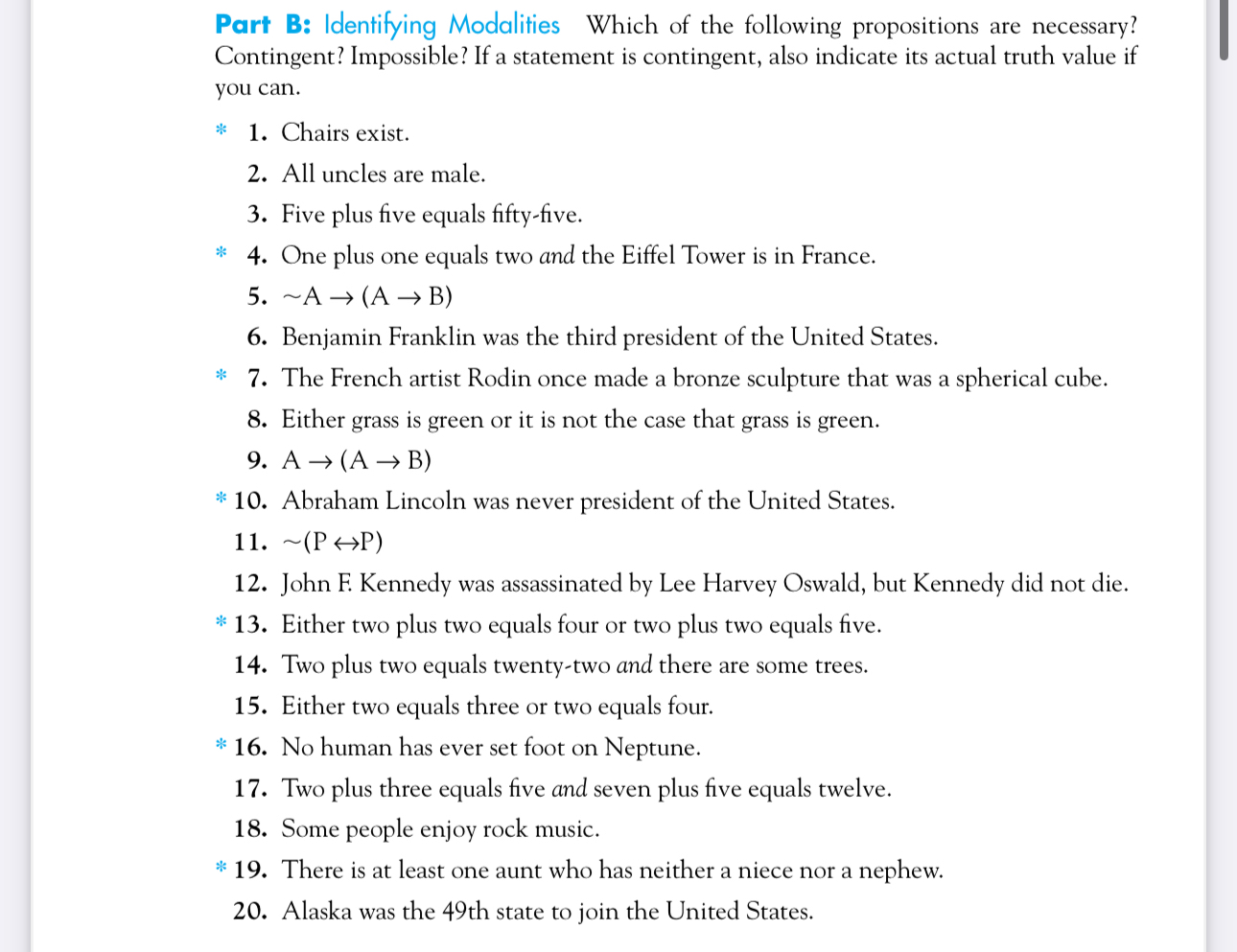 Solved Part B: Identifying Modalities Which of the following | Chegg.com