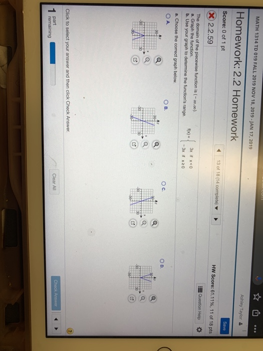 Solved mathxl.com MATH 1314 TD 019 FALL 2019 NOV 18, 2019 - | Chegg.com