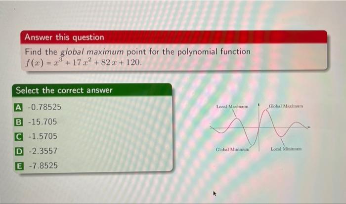 Solved Answer this question Find the global maximum point | Chegg.com