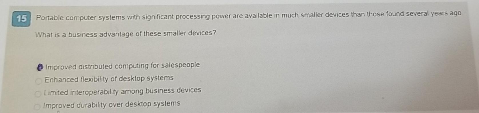 Solved 15 Portable computer systems with significant | Chegg.com