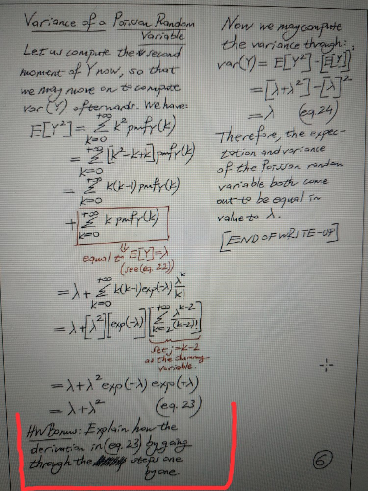 Solved Variance of a Poisson Random Variable Let us compute | Chegg.com