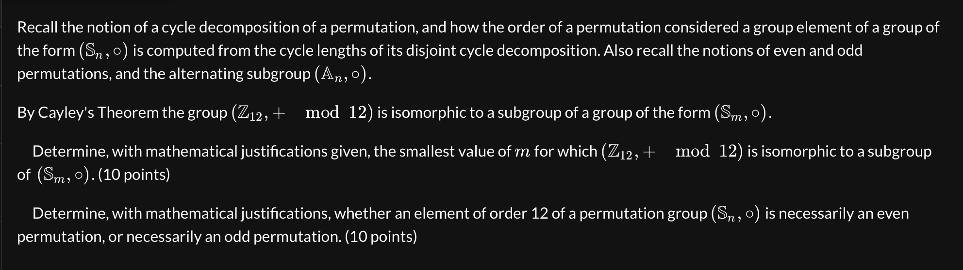 Solved Recall The Notion Of A Cycle Decomposition Of A