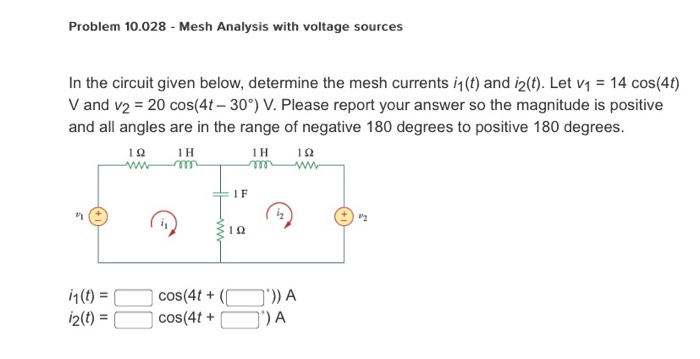 Solved Problem 10.028 - Mesh Analysis with voltage sources | Chegg.com