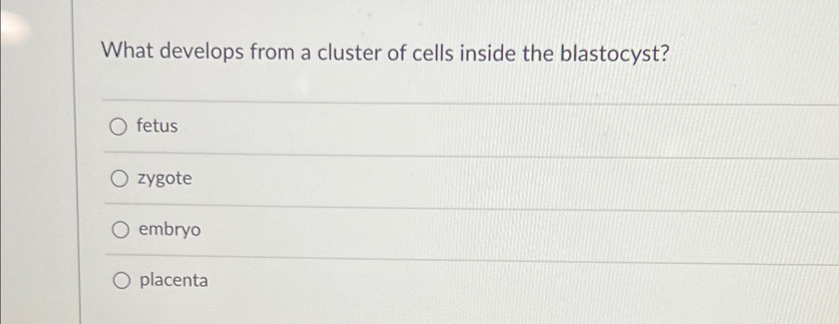 Solved What develops from a cluster of cells inside the | Chegg.com