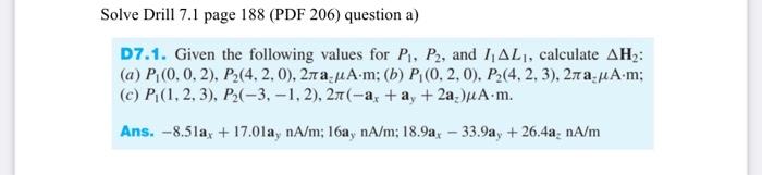 Solved D7.1. Given the following values for P1,P2, and | Chegg.com
