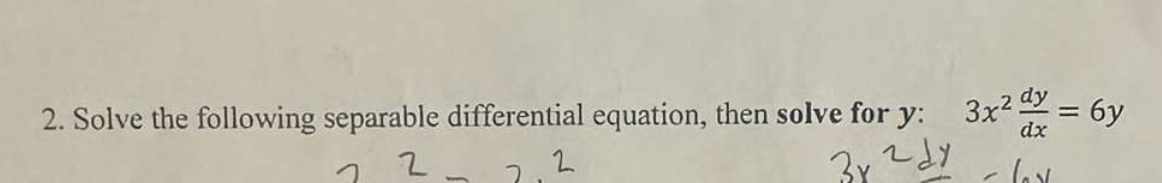Solved Solve the following separable differential equation, | Chegg.com