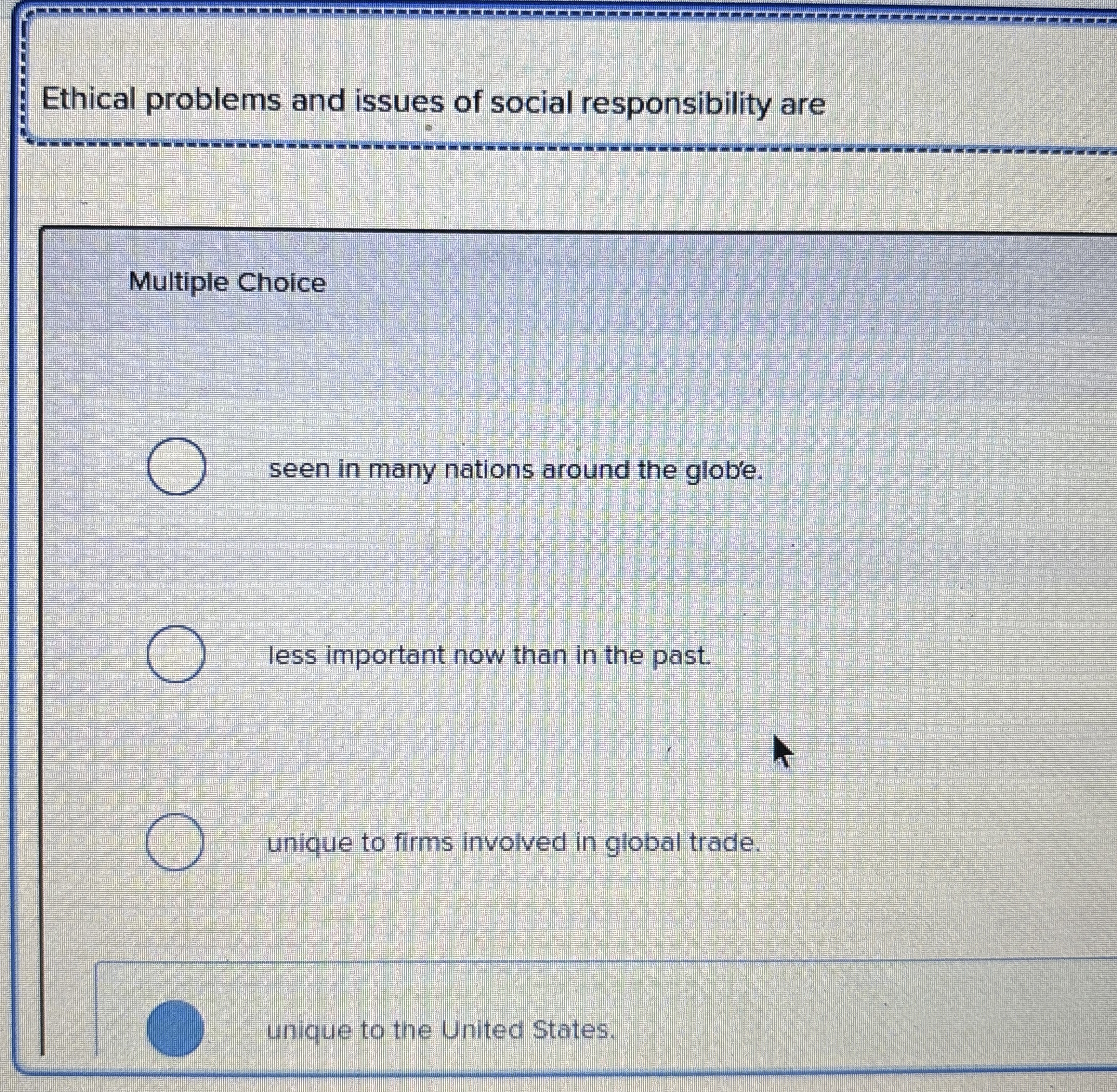 Solved Ethical problems and issues of social responsibility | Chegg.com
