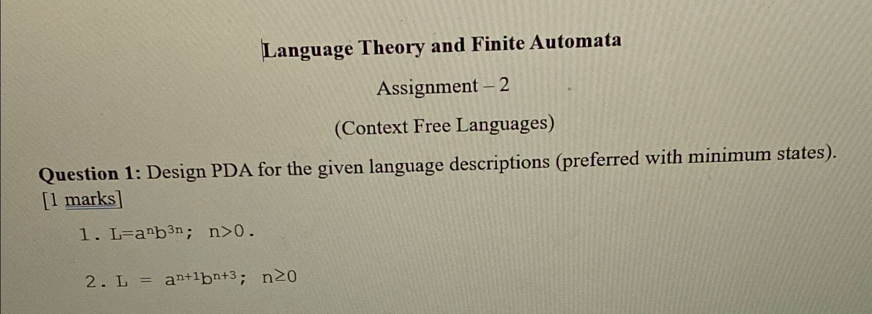 Solved Language Theory and Finite AutomataAssignment | Chegg.com