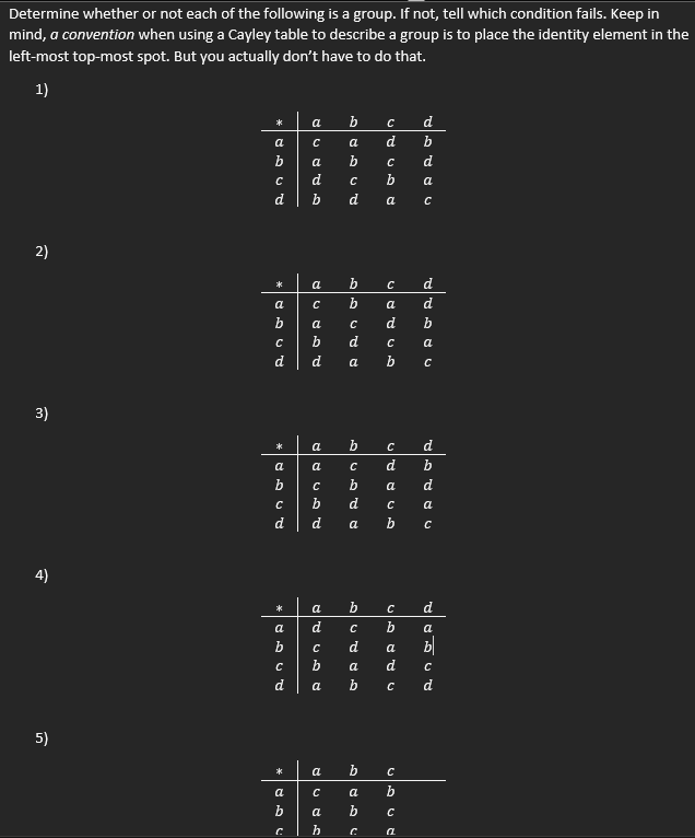 Solved Determine whether or not each of the following is a | Chegg.com