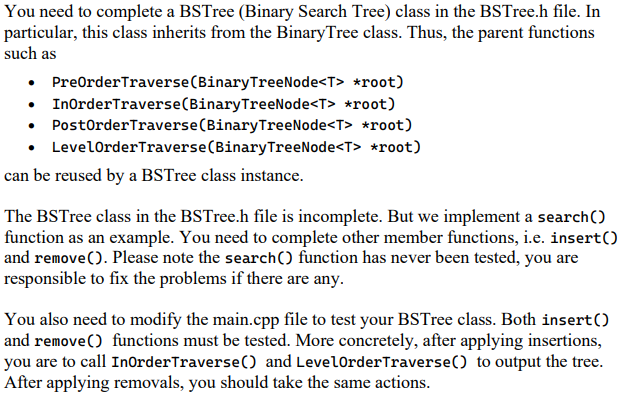 Solved #include "BinaryTreeNode.h" ﻿ #include | Chegg.com