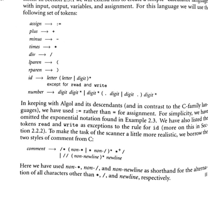 2 The parser Write a purser for the following content | Chegg.com