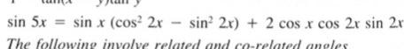 Solved sin 5x = sin x (cos? 2x - sin 2x) + 2 cos x cos 2x | Chegg.com