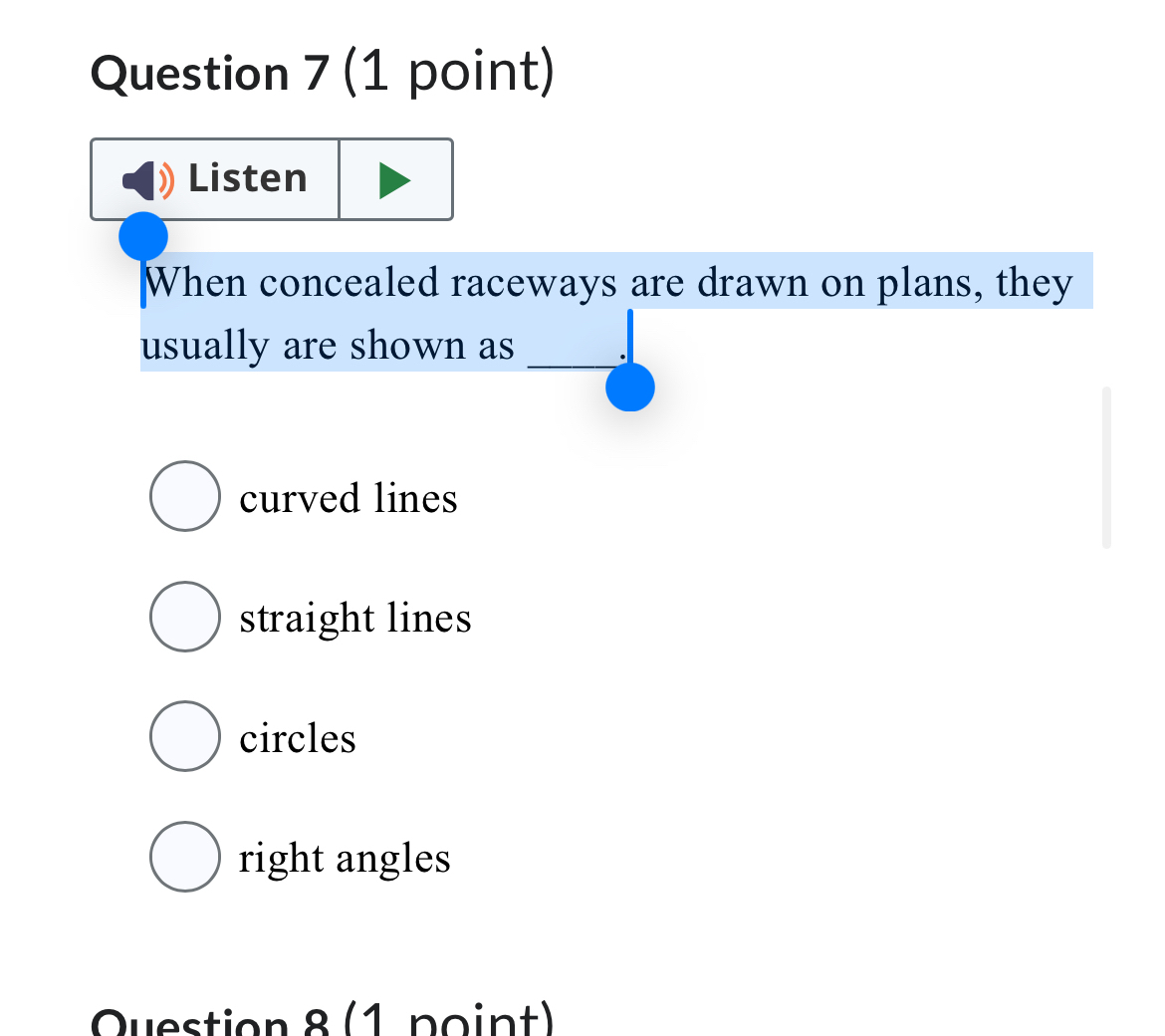 Solved Question 7 (1 ﻿point)ListenWhen concealed raceways | Chegg.com ...
