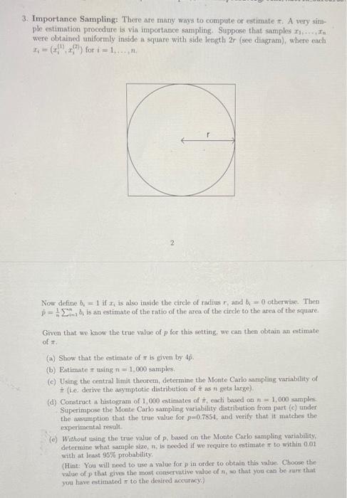 Solved 3. Importance Sampling: There are many ways to | Chegg.com