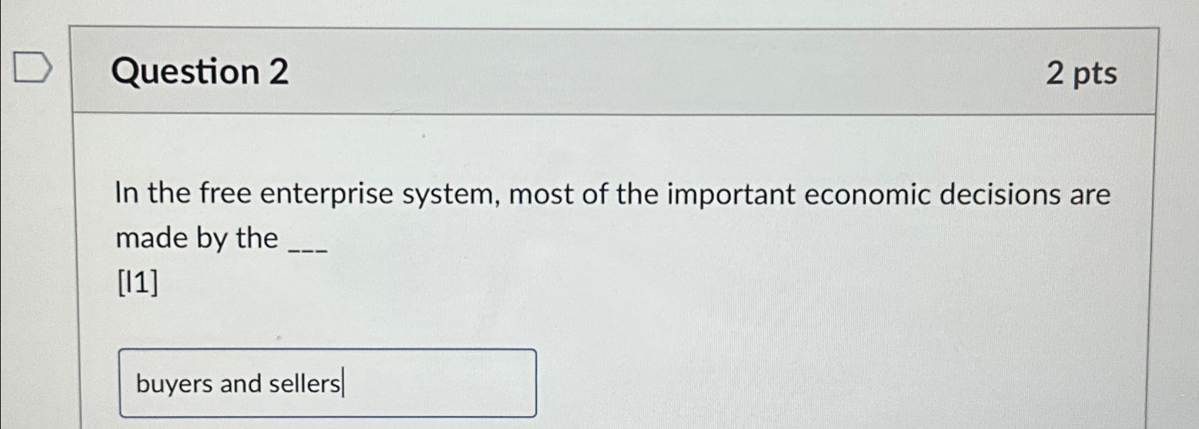 Solved Question 22 ﻿ptsIn the free enterprise system, most | Chegg.com
