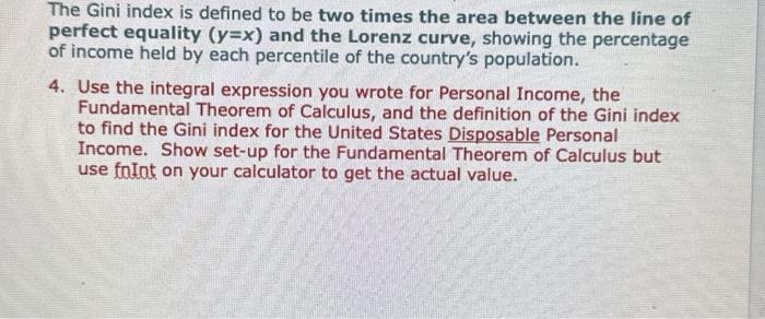 Solved The Gini index is defined to be two times the area | Chegg.com