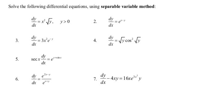 Solved Solve the following differential equations, using | Chegg.com