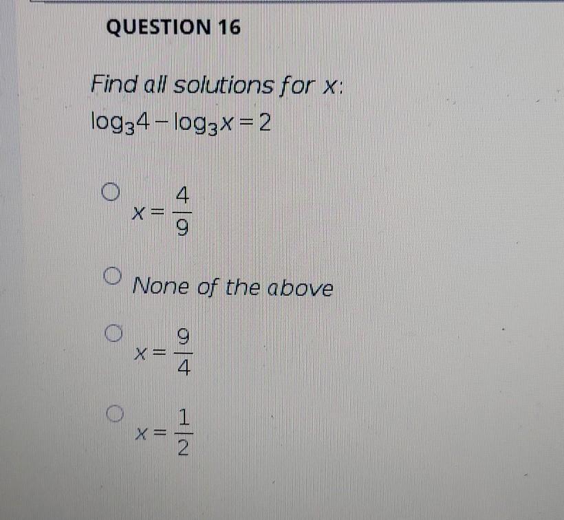 Solved QUESTION 15 Find all solutions for x: log2x + log2(x | Chegg.com