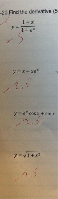 Solved -20 . ﻿Find the derivative | Chegg.com