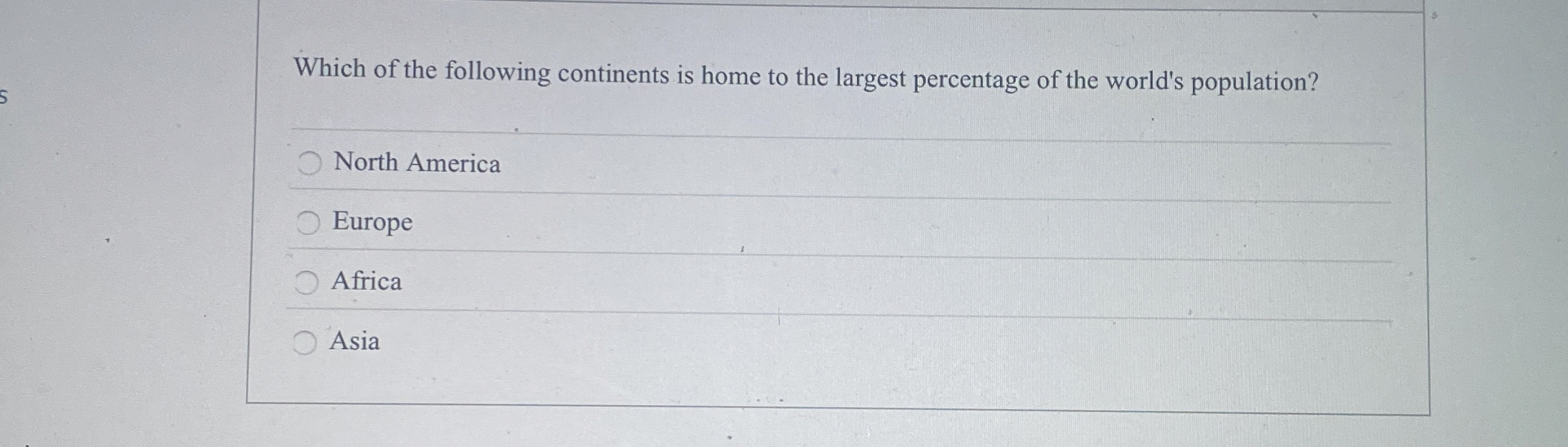 Solved Which of the following continents is home to the | Chegg.com