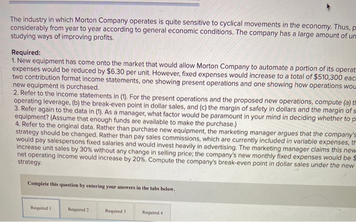 Solved Problem 2-29 (Algo) Changes in Cost Structure; | Chegg.com