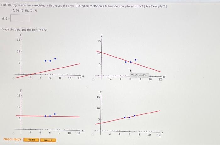 Solved Find the regression line associated with the set of | Chegg.com