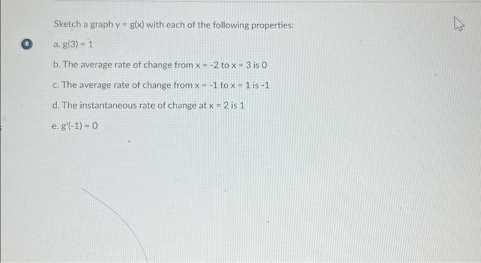 Solved Sketch a graph y=g(x) with each of the following | Chegg.com