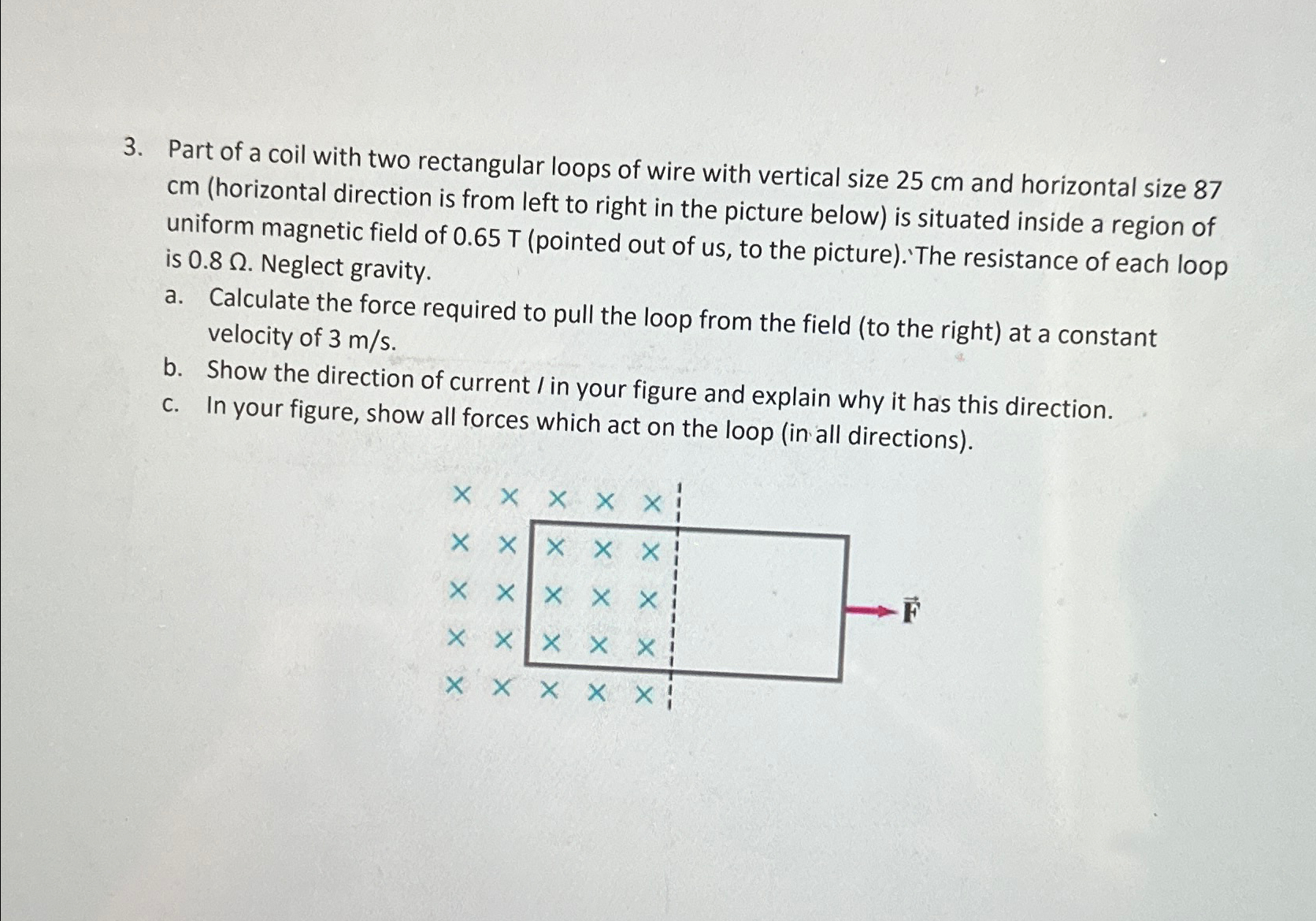 Solved Part of a coil with two rectangular loops of wire | Chegg.com