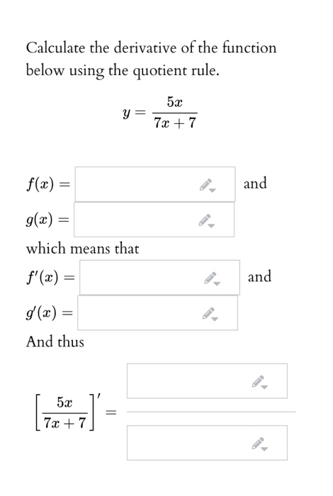 Solved Calculate the derivative of the function below using | Chegg.com