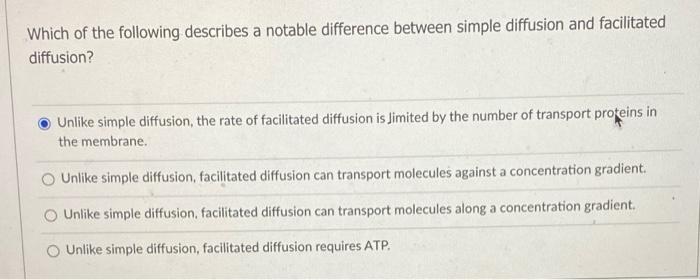 Solved Which of the following describes a notable difference | Chegg.com
