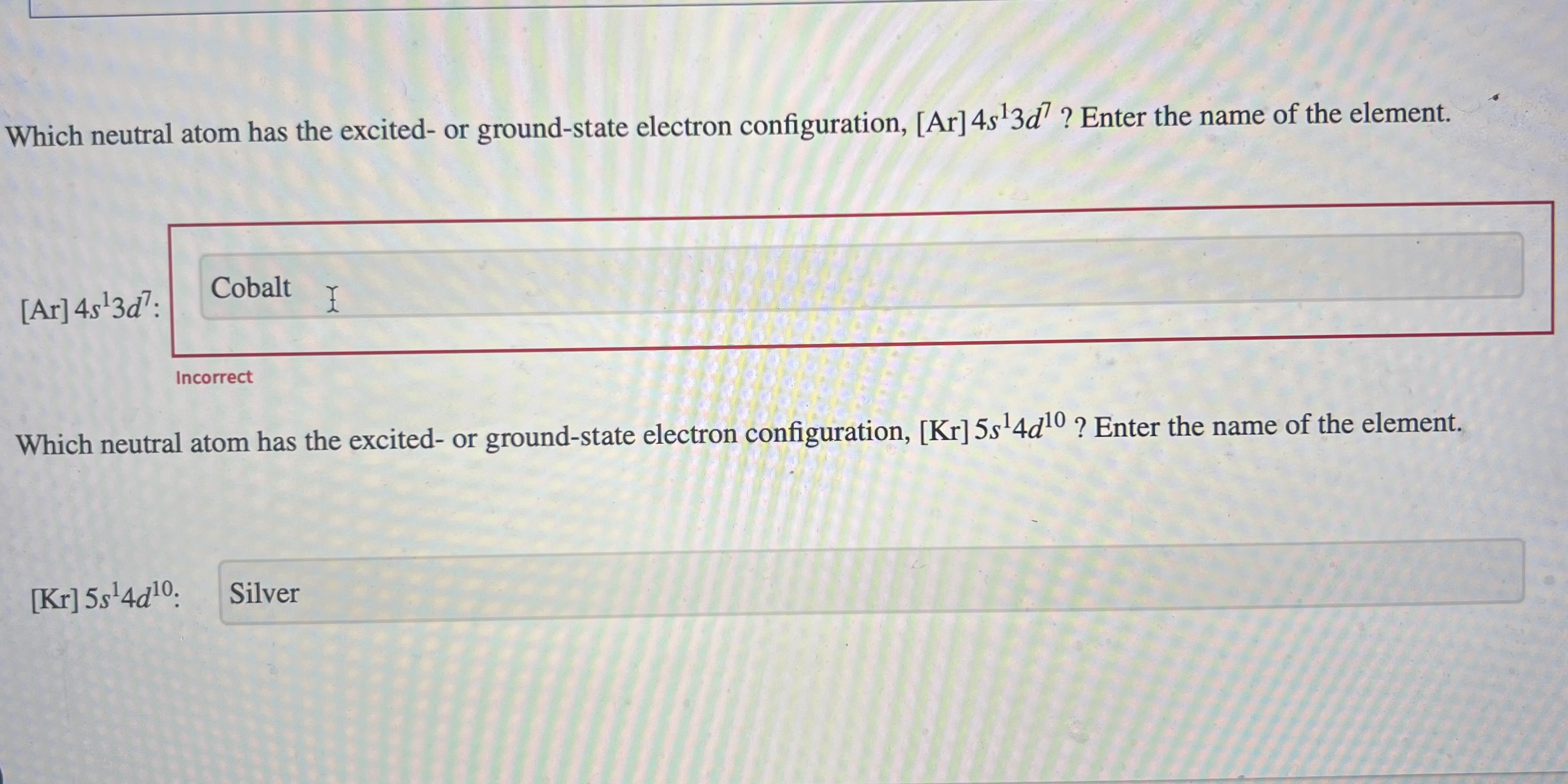 Which Neutral Atom Has The Excited ﻿or Ground State