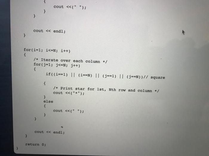 Solved write c++ program by using nested loop as shown in | Chegg.com
