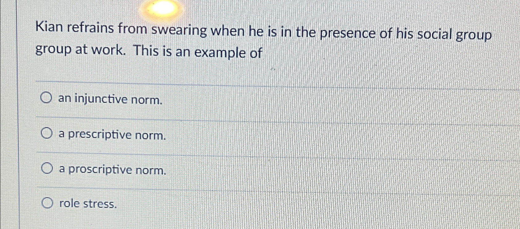 Solved Kian refrains from swearing when he is in the | Chegg.com