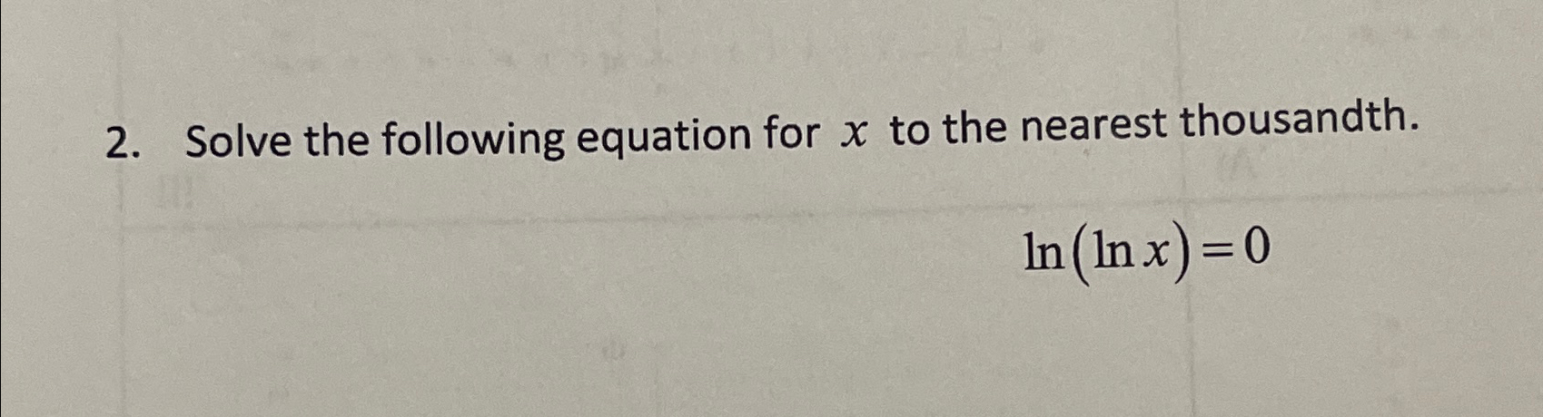 Solved Solve the following equation for x ﻿to the nearest | Chegg.com