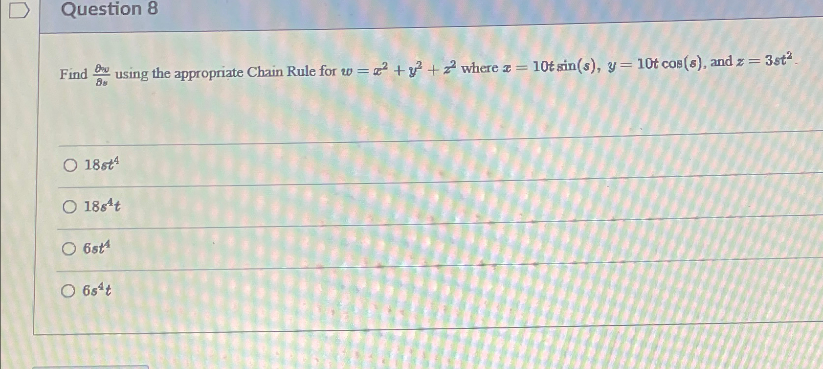 Solved Question 8Find delsdels ﻿using the appropriate Chain | Chegg.com