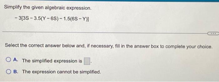 Solved Simplify the given algebraic expression. - | Chegg.com