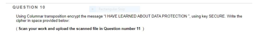 Solved QUESTION 10 Rectangular She Using Columnar | Chegg.com