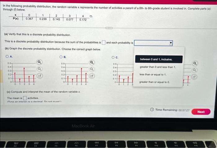 Solved In the following probability distribution, the random | Chegg.com