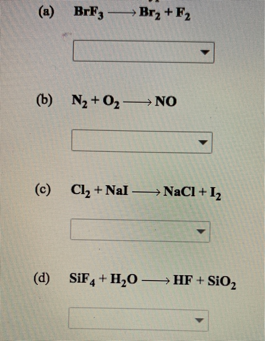 Solved combination, decomposition, single replacement, | Chegg.com