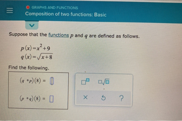 Solved GRAPHS AND FUNCTIONS Composition of two functions: | Chegg.com