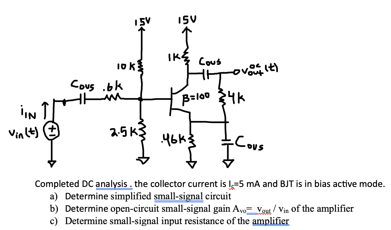Solved Completed DC analysis . ﻿the collector current is | Chegg.com